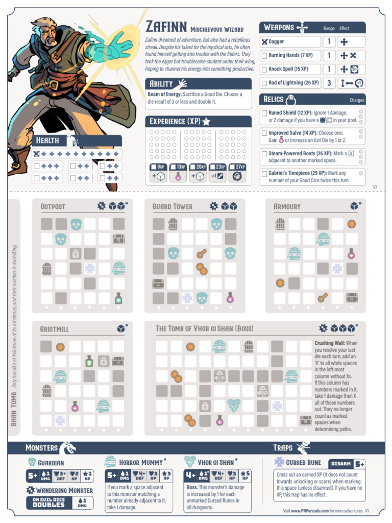 Dungeon Pages - YLA WK 05 Zafinn - Mischievous Wizard (Shan Tomb) | PDF ...