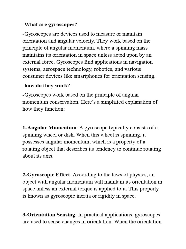A report on the gyroscopes. | PDF | Rotation Around A Fixed Axis | Gyroscope