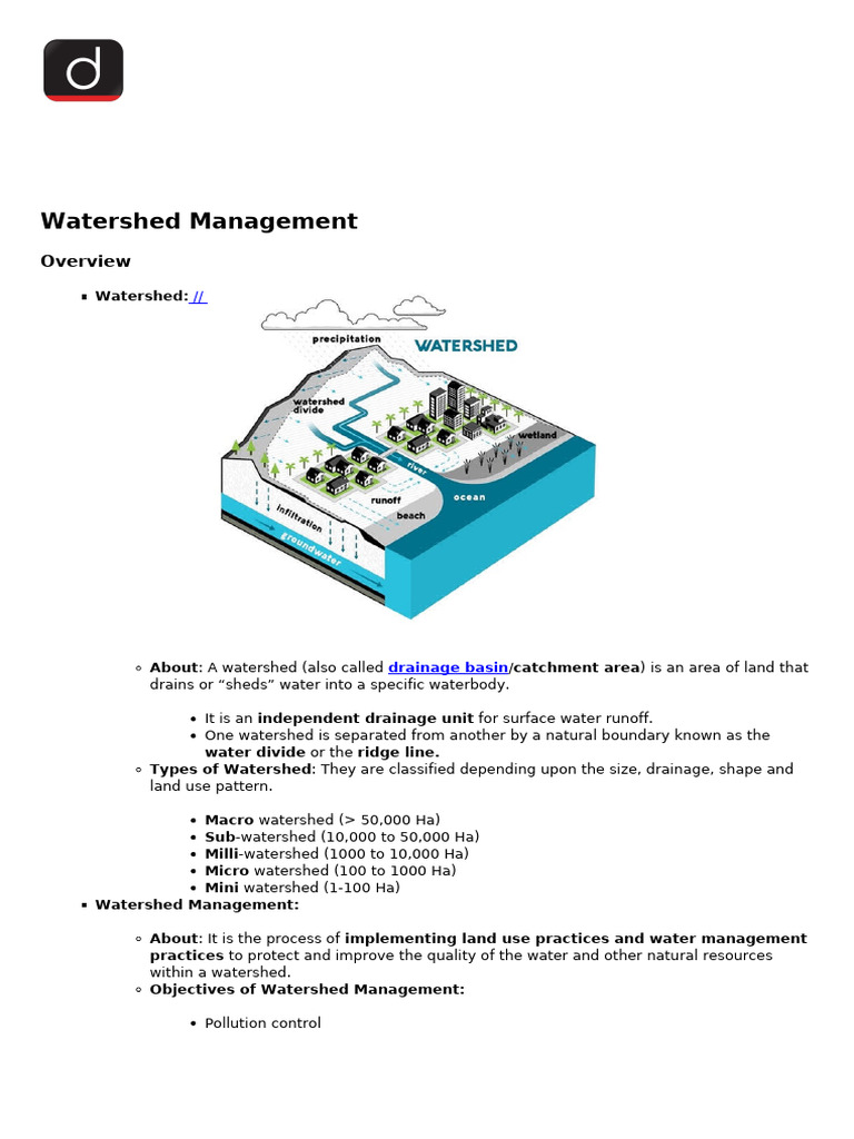 Watershed Management Overview and Practices | PDF | Drainage Basin ...
