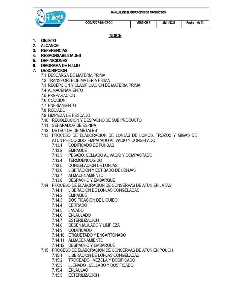 FSCR MN CPC 3 Manual de Produccion | PDF | Agua | Análisis de Riesgo y ...