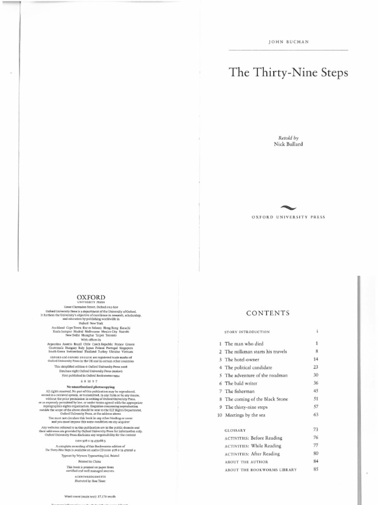 The Thirty-Nine Steps - Oxford Bookworms - Level 4 | PDF