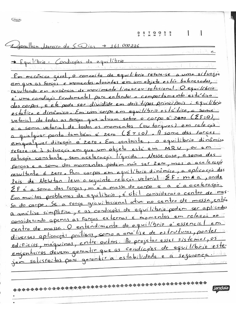 Trabalho Manuscrito Mecgeral 3 Etp | PDF