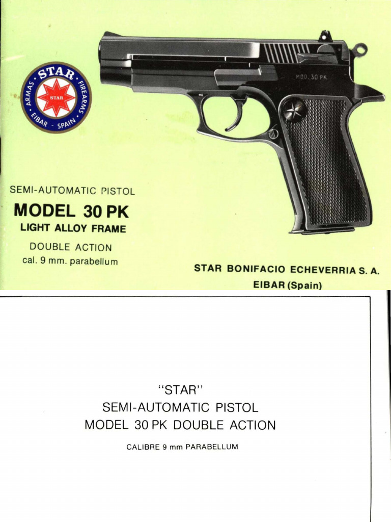 Manual Star Mod.30PK | PDF | Trigger (Firearms) | Ballistics