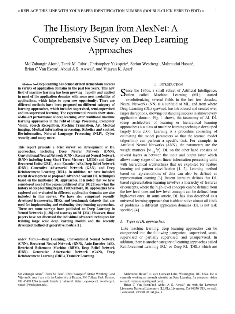 The History Began From AlexNet - A Comprehensive Survey On Deep ...