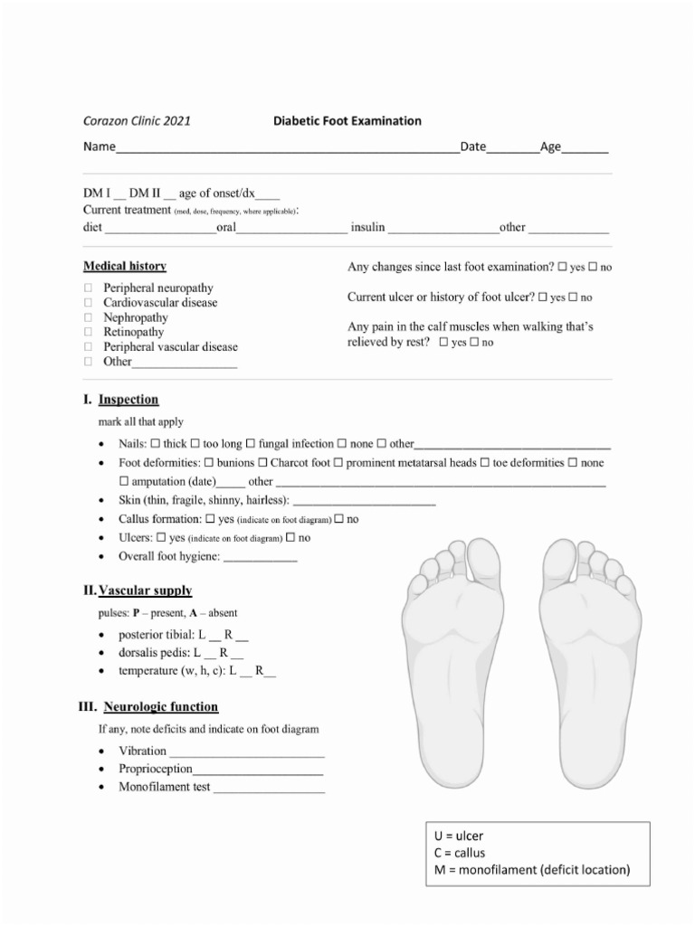 Diabetic Foot Examination | PDF