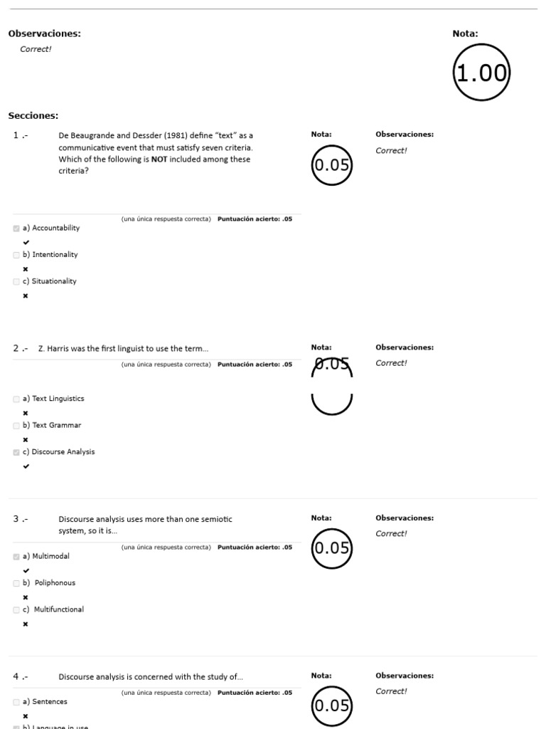 Pec 1 Analisis Discurso Nota 10 | PDF | Lingüística | Comunicación