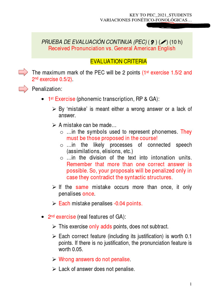 Pec - Key VARIACIONES 2021 | PDF | Consonant | Stress (Linguistics)
