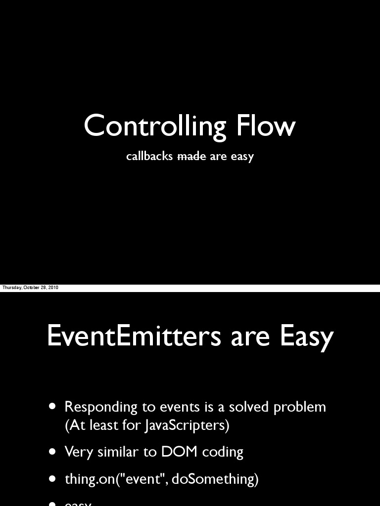 Controlling asynchronous flow in Node.js with a simple library | PDF ...