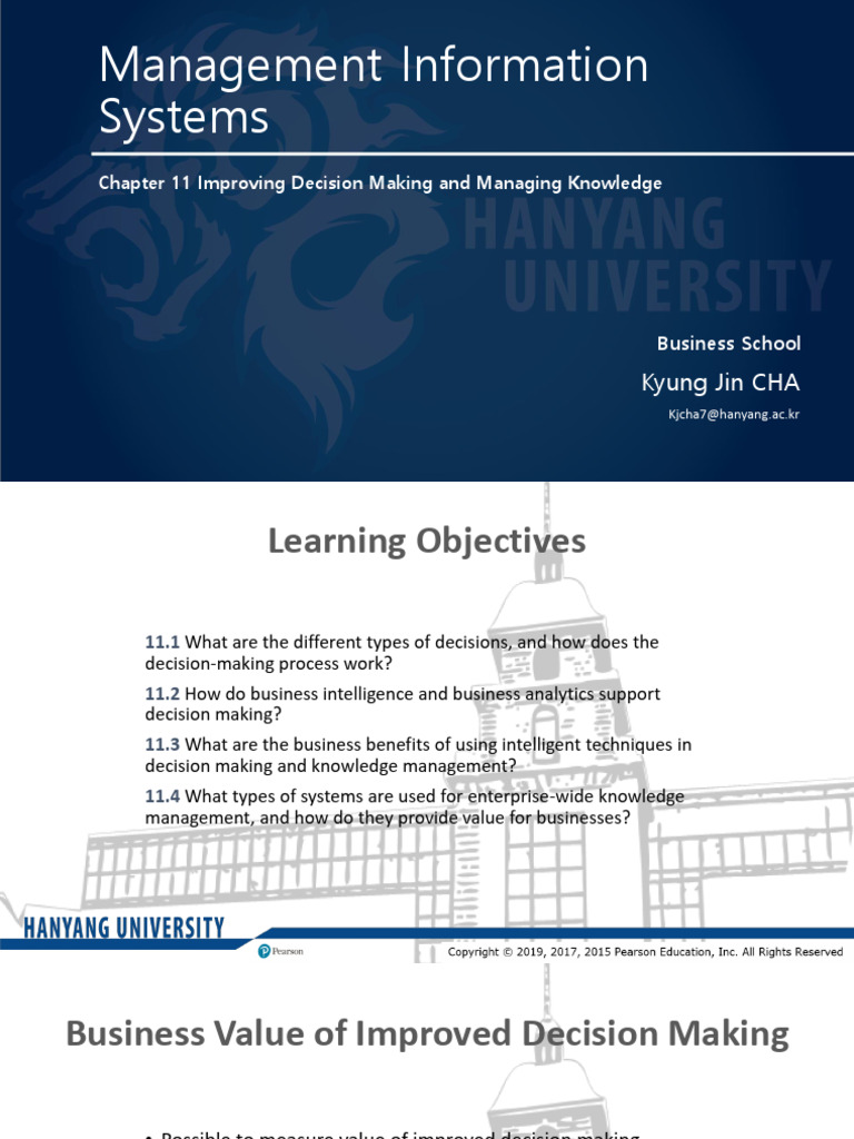 ch11 - Improving Decision Making and Managing Knowledge | PDF | Analytics | Artificial Intelligence