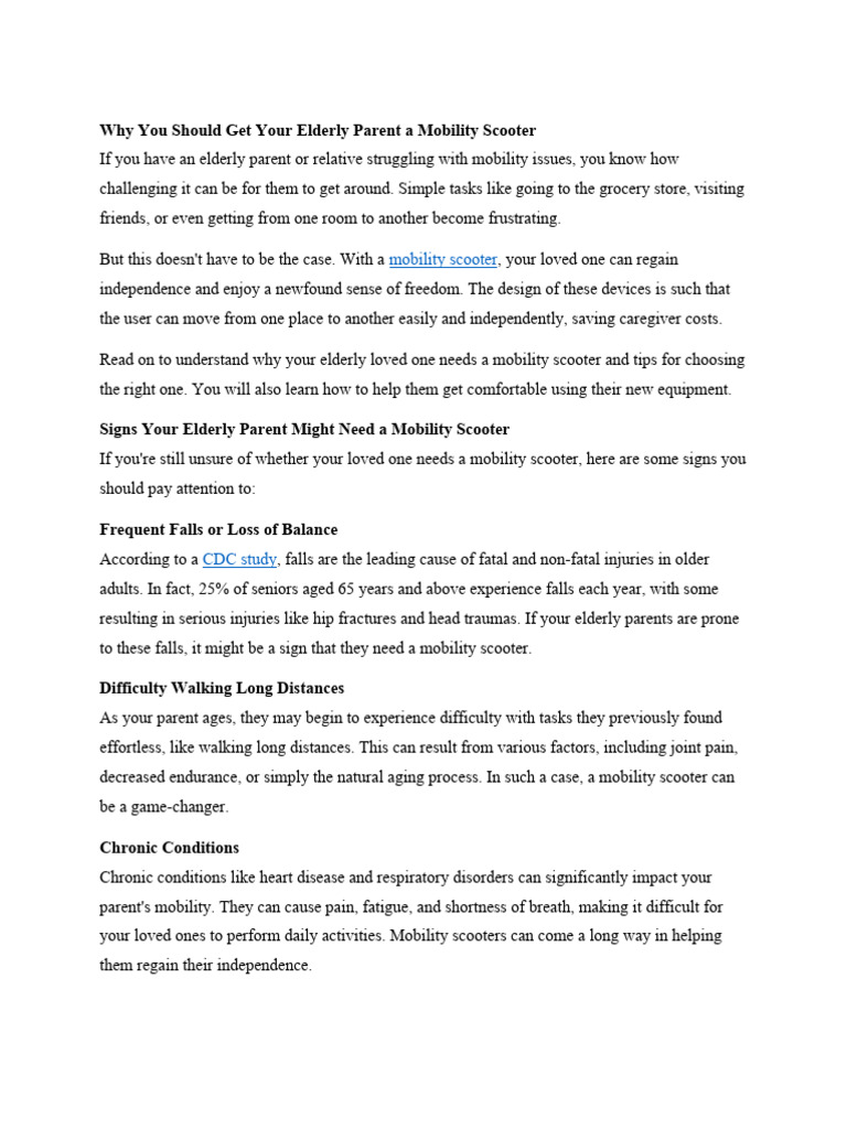 Why You Should Get Your Elderly Parent A Mobility Scooter | PDF ... Why You Should Get Your Elderly Parent A Mobility Scooter | PDF ...