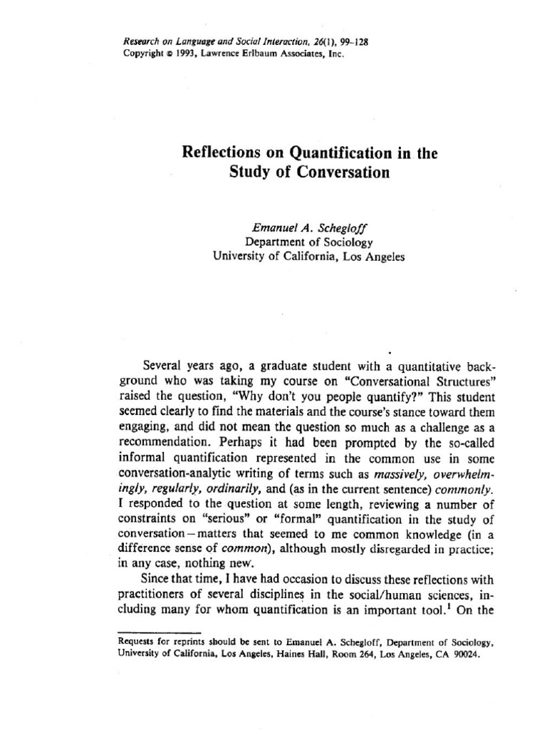 12 Schegloff Reflections On Quantification in The Study of Conversation ...