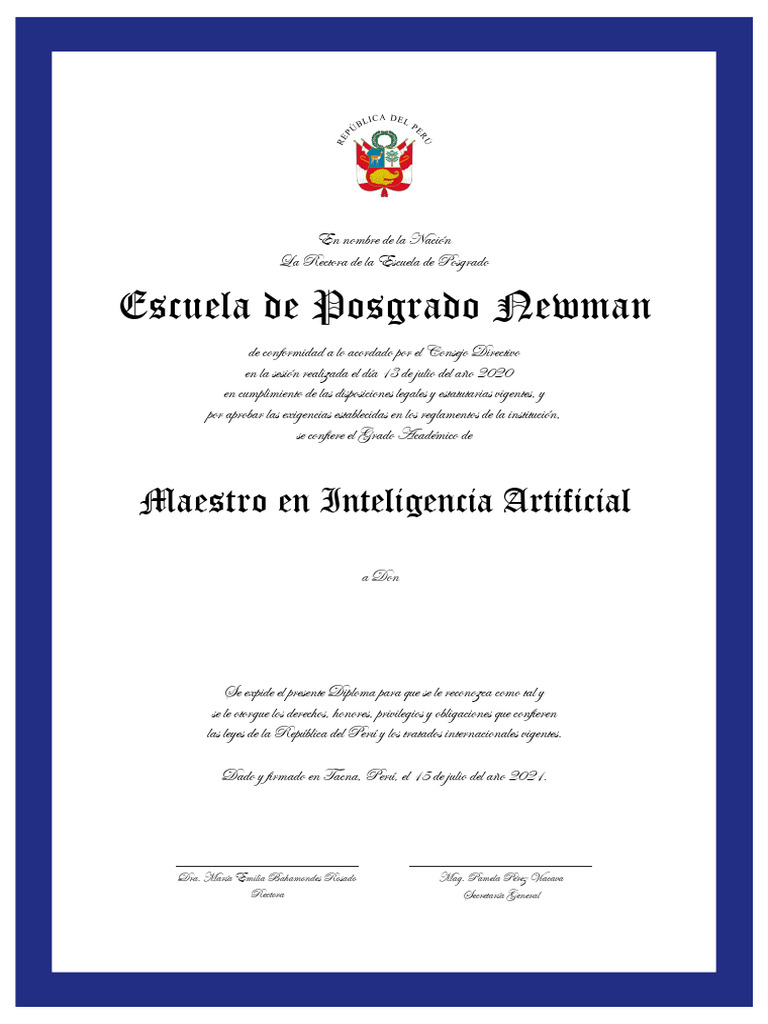 Modelo - Maestría en Inteligencia Artificial | PDF