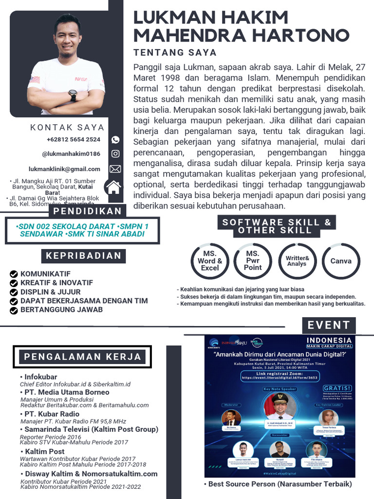 CV Lamaran Lukman Hakim | PDF