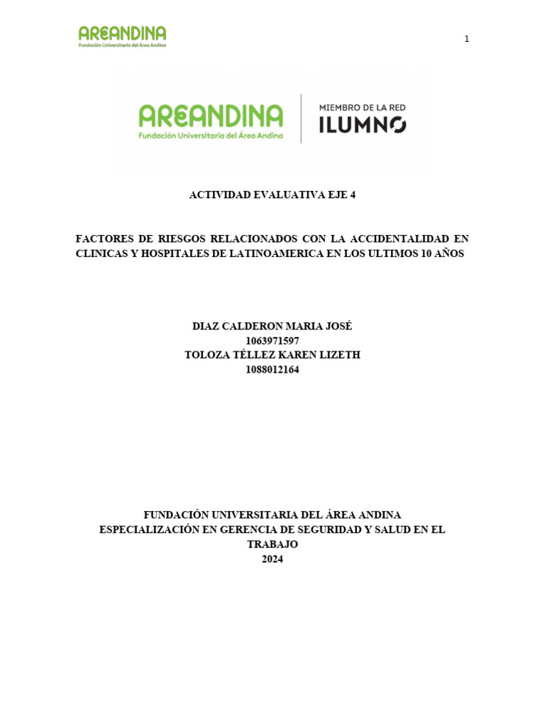 Actividad Evaluativa Eje 4 | PDF | Hospital | Riesgo Actividad Evaluativa Eje 4 | PDF | Hospital | Riesgo