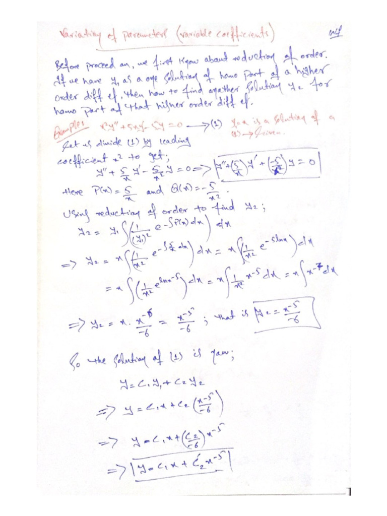 Higher Order Differential Equations 5-L11 | PDF