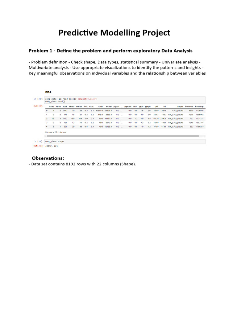Predictive Modelling Project Pdf Coefficient Of Determination