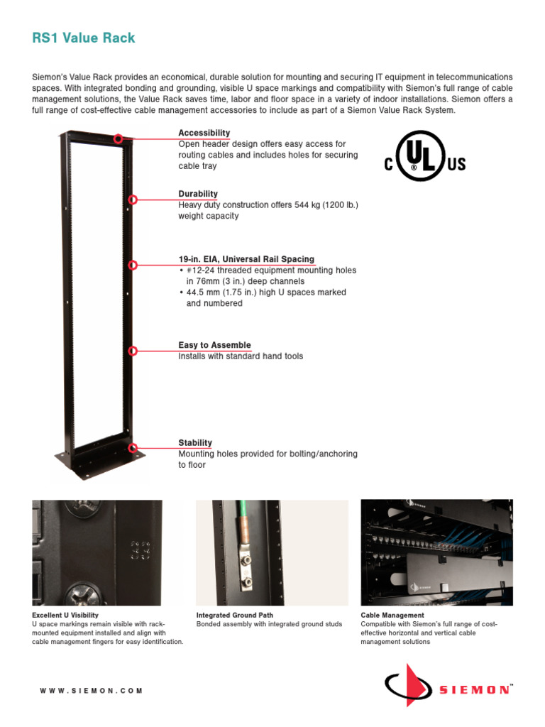 siemon-rs-rack-system-value-rack_spec-sheet | PDF | Manufactured Goods ...