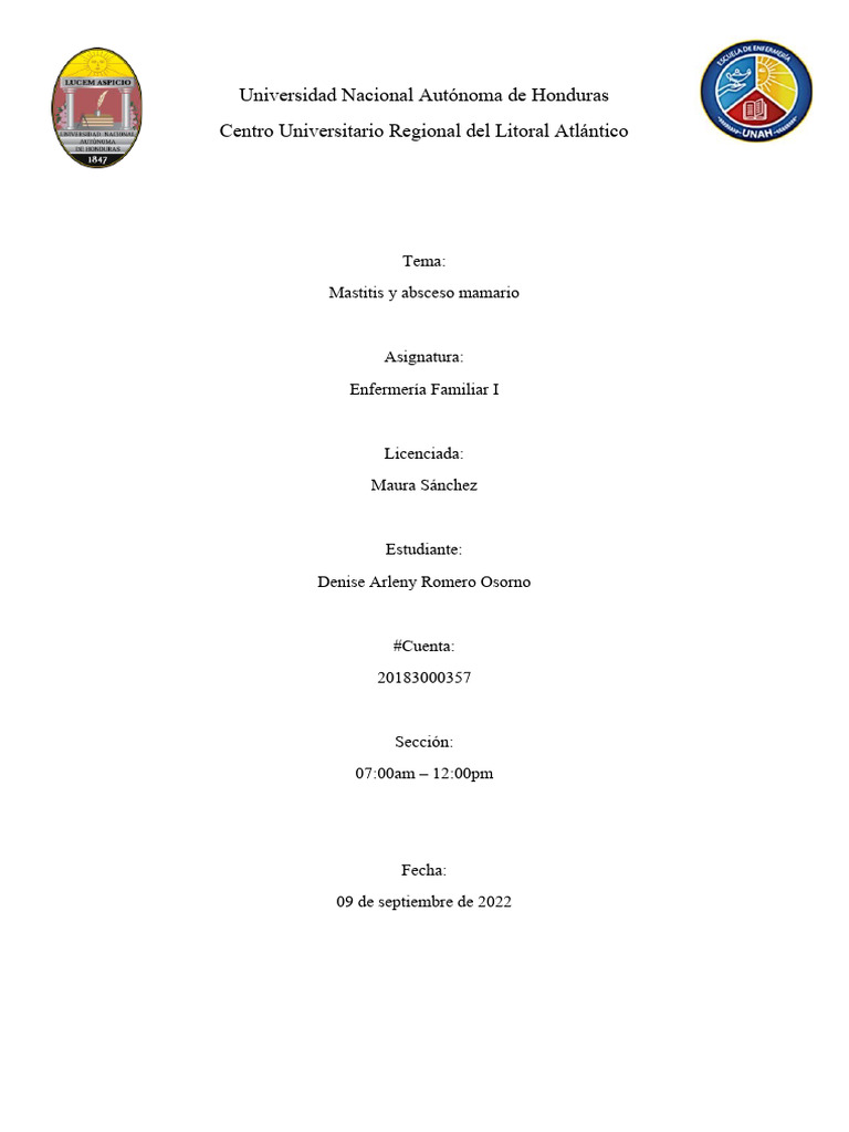 Mastitis y absceso mamario: tipos y tratamiento | PDF | Pecho | Medicina
