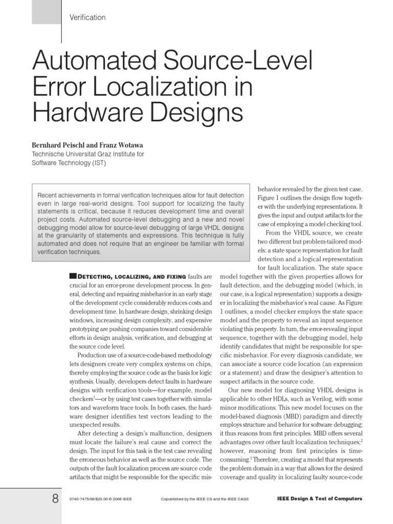 Automated Source-Level Error Localization in Hardware Designs | PDF | Vhdl | Hardware ...