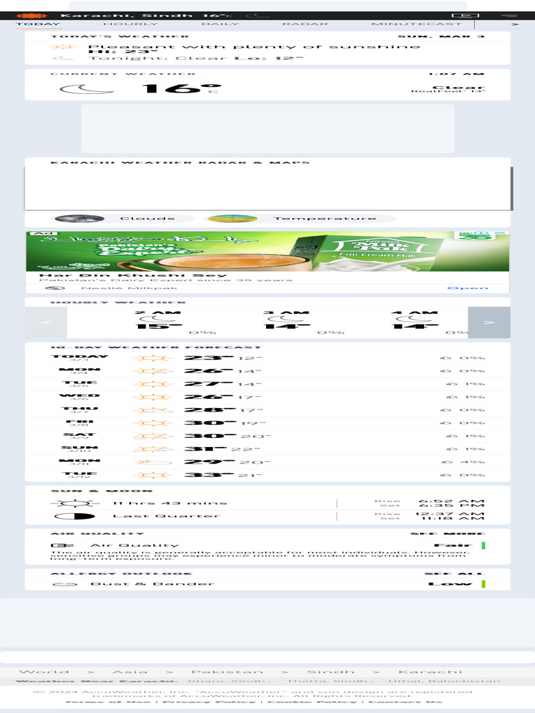 Karachi, Sindh, Pakistan Weather Forecast AccuW | PDF | Nature | Weather