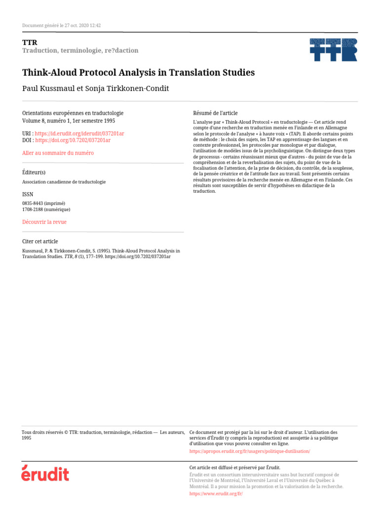 Transaltion | PDF | Thought | Translations