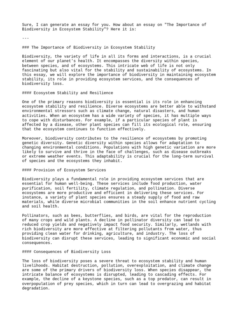 Biodiversity Pdf Biodiversity Ecosystem