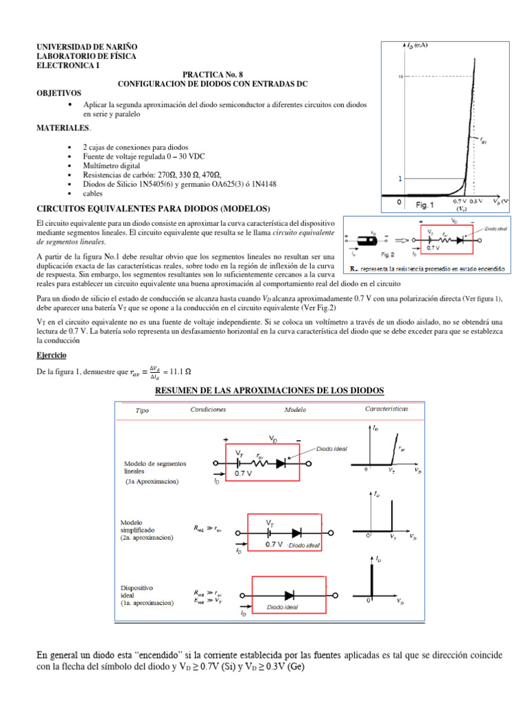 Configuración de Diodos en Circuitos DC | PDF | Red eléctrica | Diodo