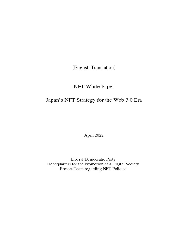 Japan's NFT Whitepaper - E - 050122 | PDF | Cryptocurrency | Banks