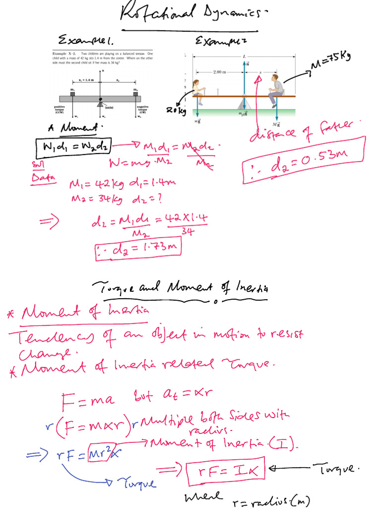 Torque And MOMENT Of Inertia | PDF