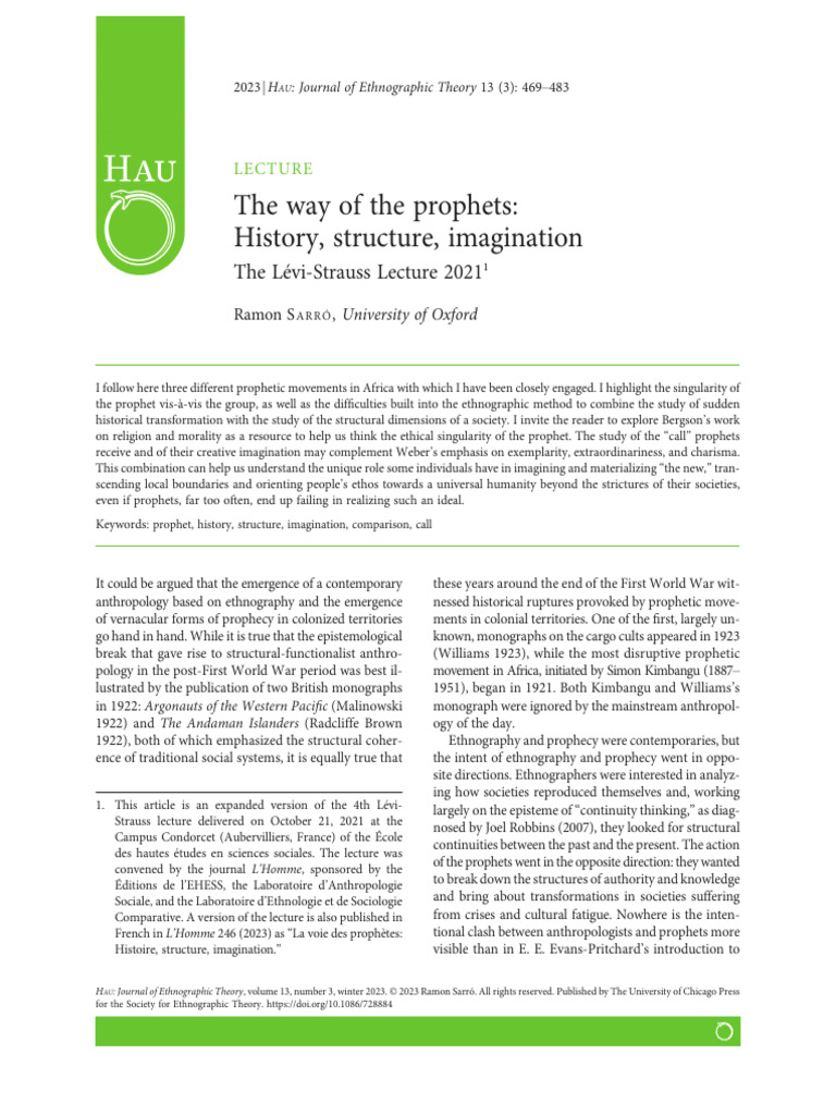 The Way of The Prophets - History, Structure, Imagination | PDF | Ethnography | Prophet