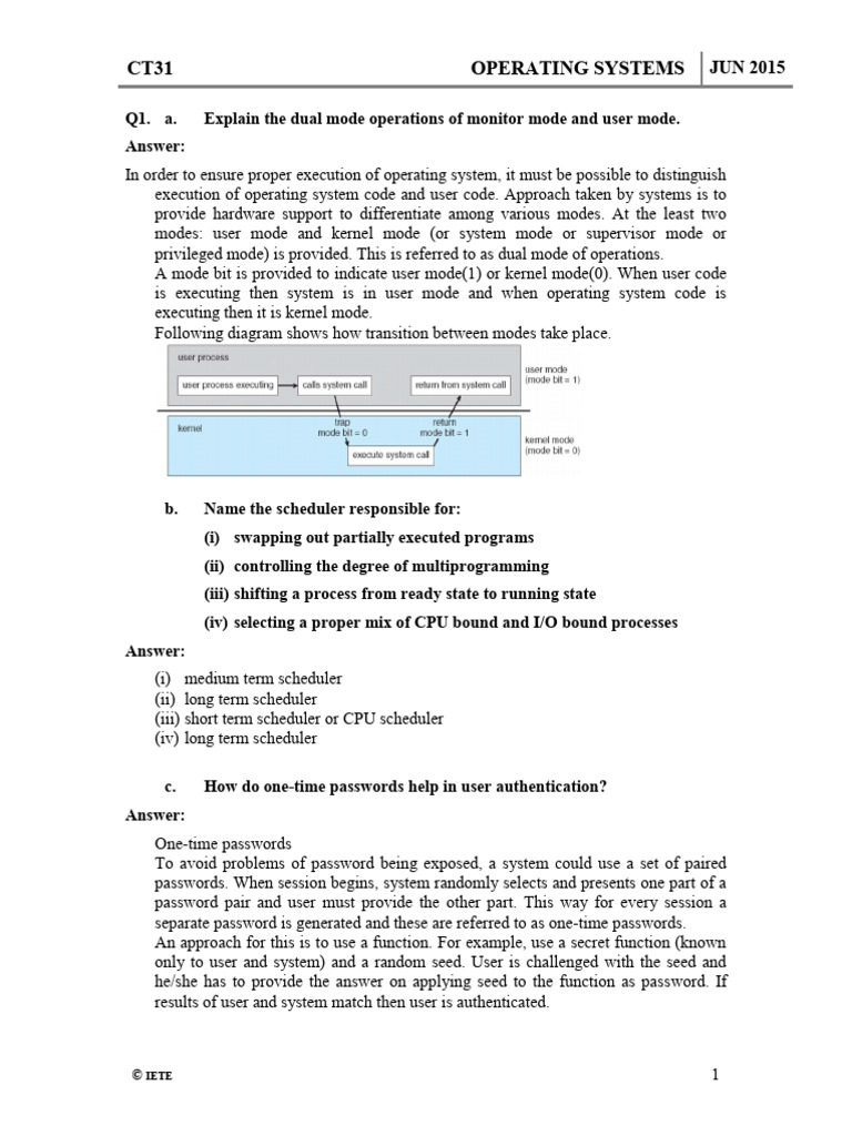 OS Concepts for IT Students | PDF | Thread (Computing) | Process (Computing)