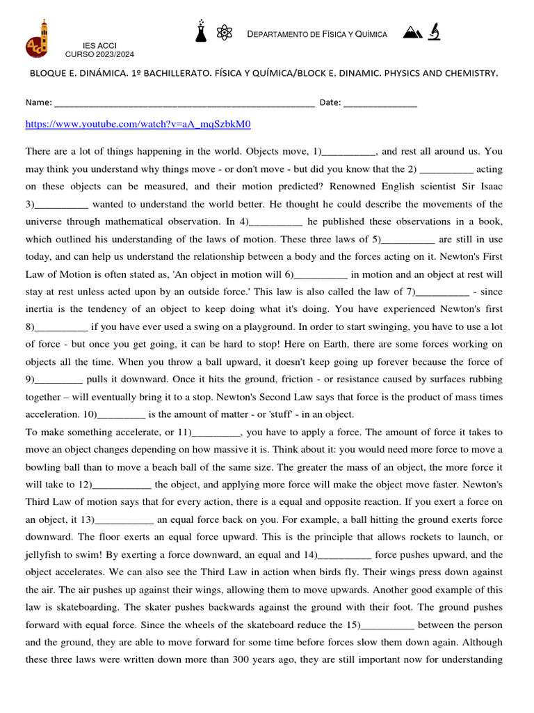 Listening Forces ESO FyQ Alum | PDF | Force | Mechanics