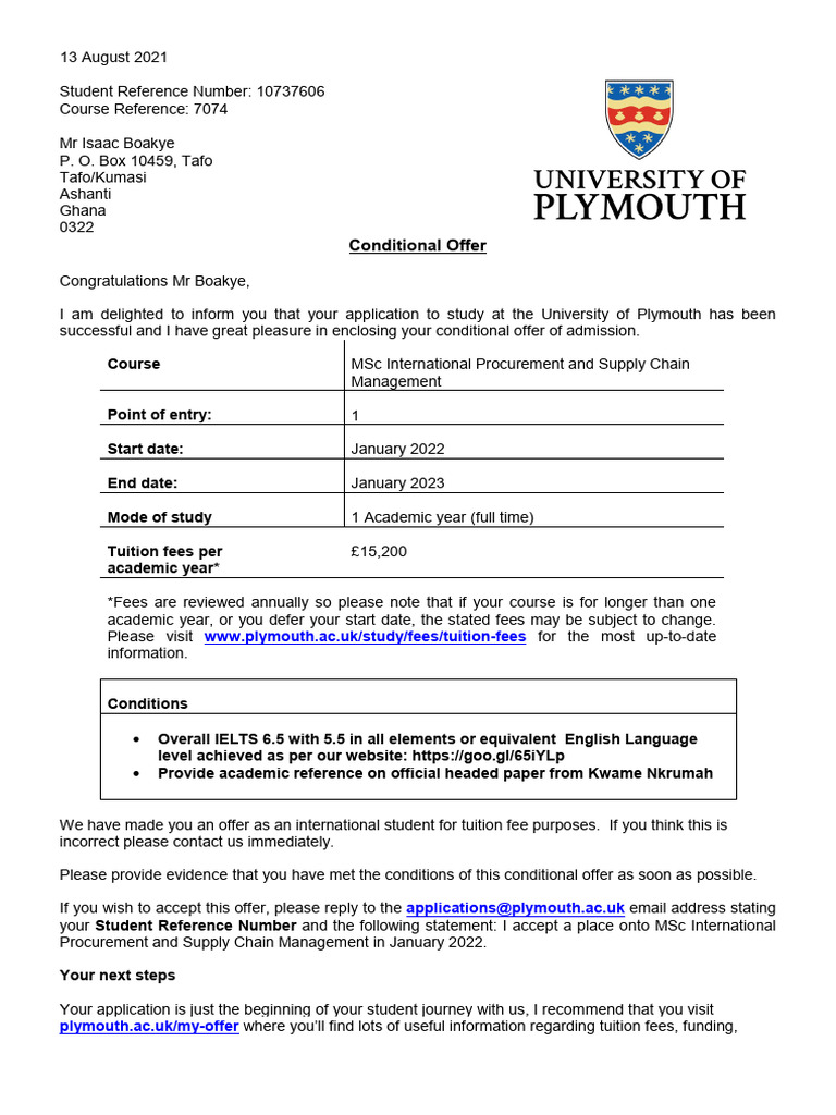 Conditional Offer Letter 2022 | PDF | Disability | Visa Inc.