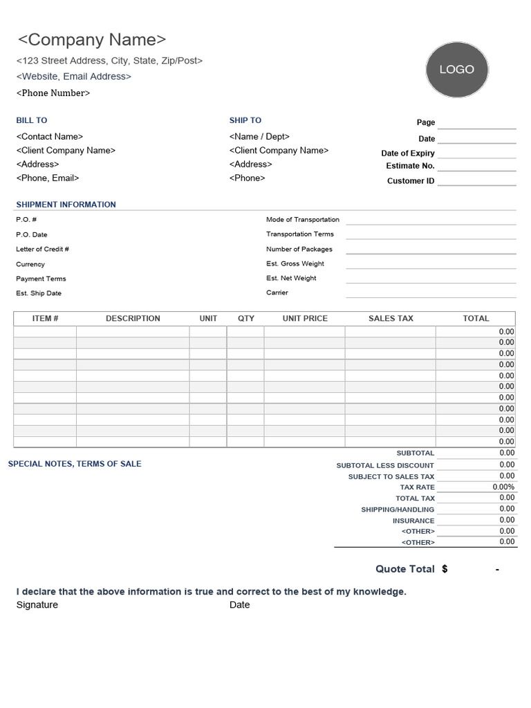 Printer Friendly II Invoice Template Word | PDF | Freight Transport | Taxes