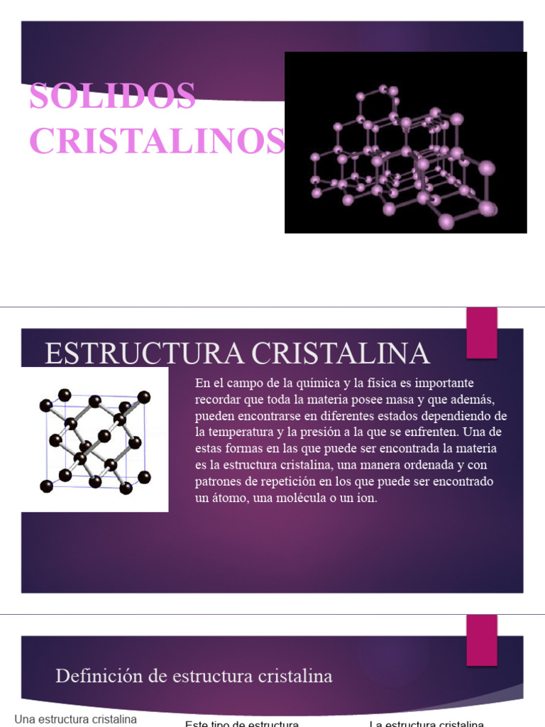Solidos Cristalinos Investigación | PDF | Cristal | Enlace químico