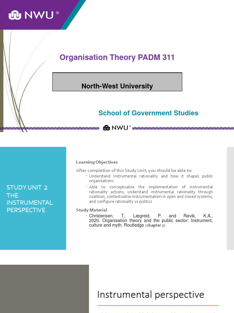 Study Unit 2 Instrumental Perspective | PDF | Rationality | Decision Making