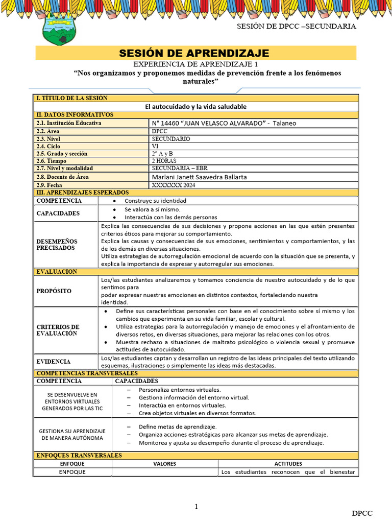 2º Ses Act 3 - DPCC 2024 | PDF | Aprendizaje | Las emociones