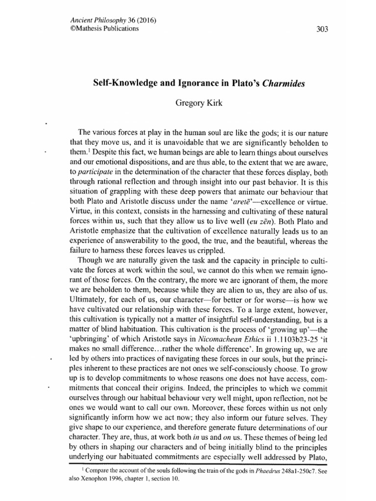 Self Knowledge and Ignorance in Platos C | PDF