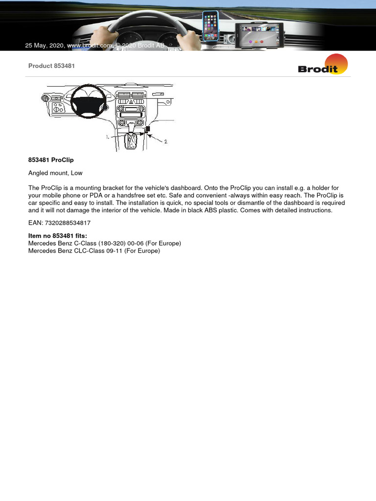 BR.853481+Montageanleitung Brodit 853481 Englisch | PDF