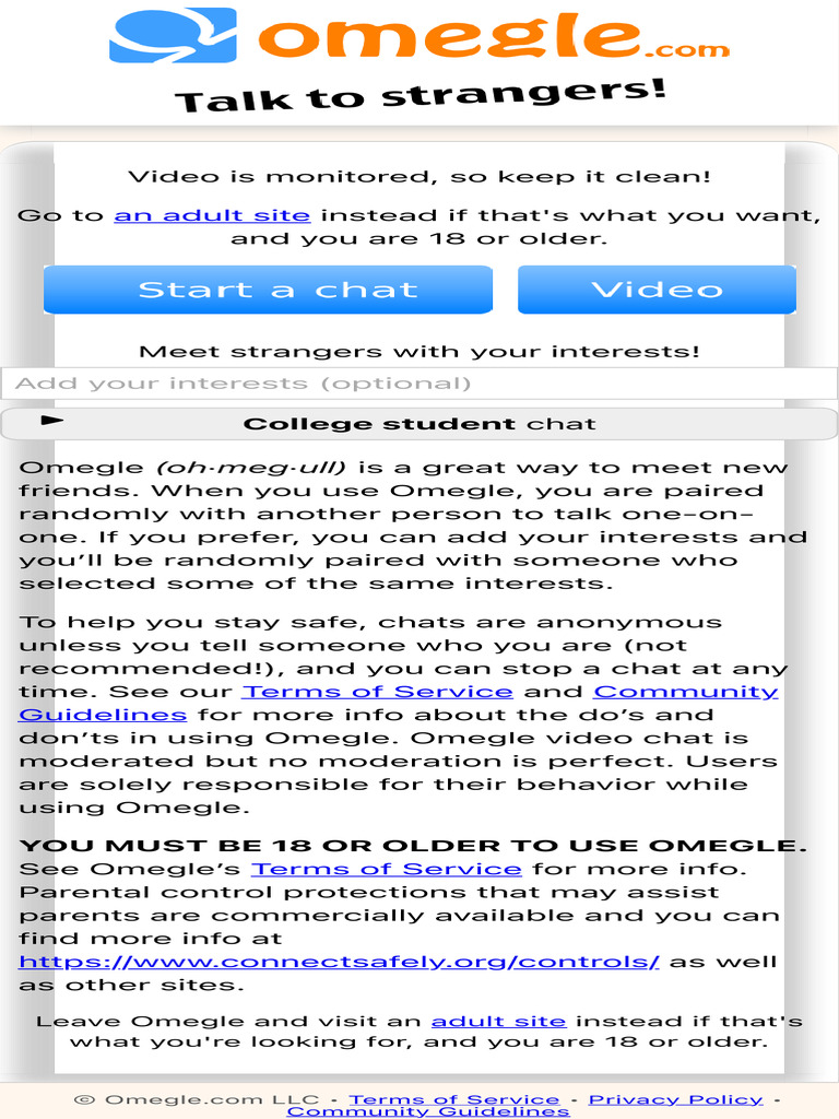 Omegle Talk To Strangers! | PDF | Lifestyle