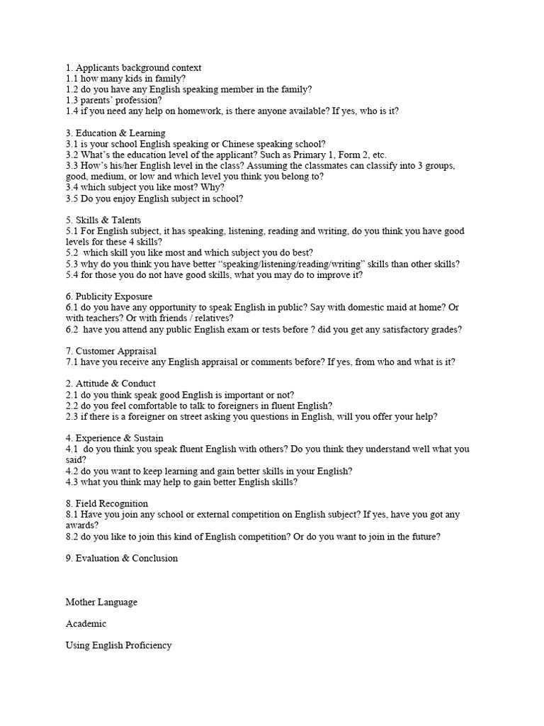 English Proficiency Assessment Guide | PDF | Language Arts & Discipline