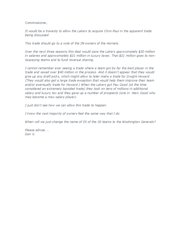 Dan Gilbert Letter | PDF | Law