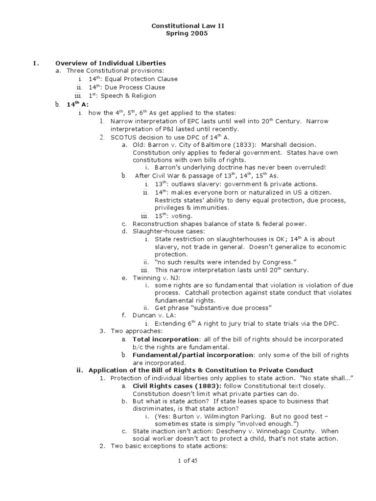 Con Law II Outline | PDF | Rational Basis Review | Due Process Clause