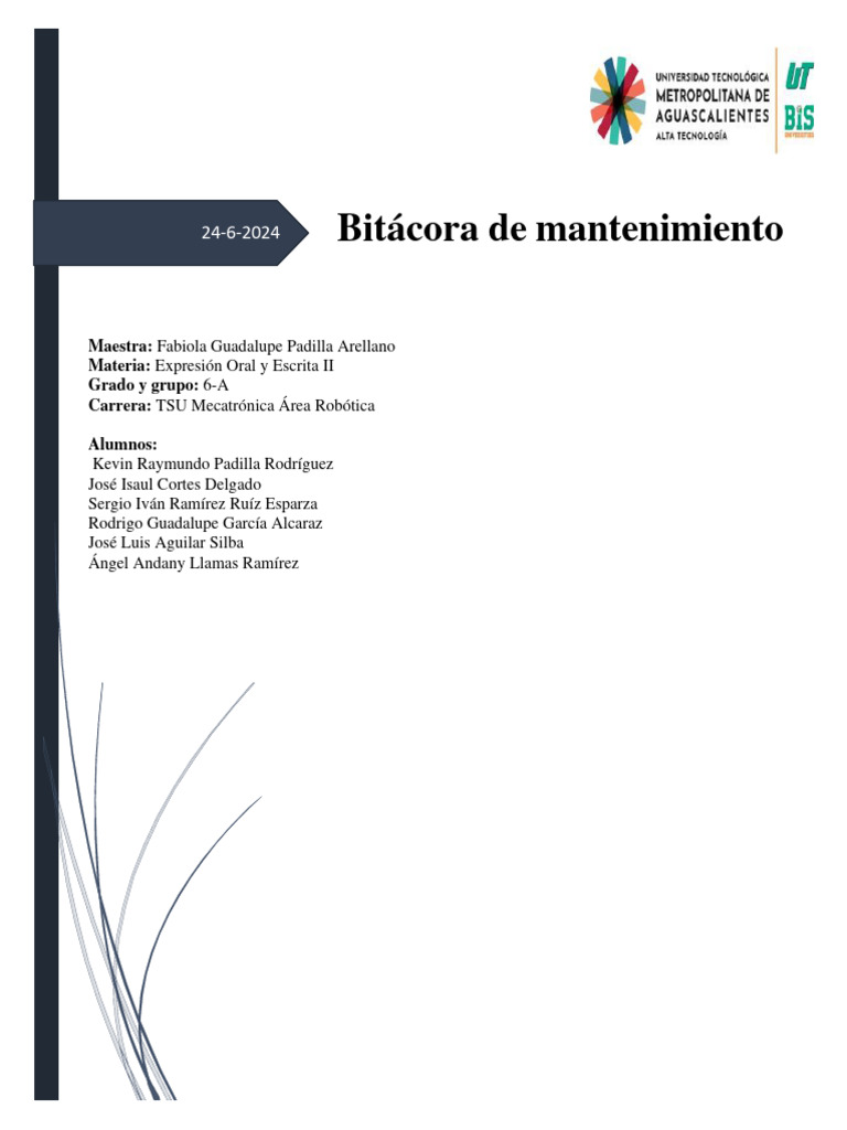 Bitácora de Mantenimiento | PDF