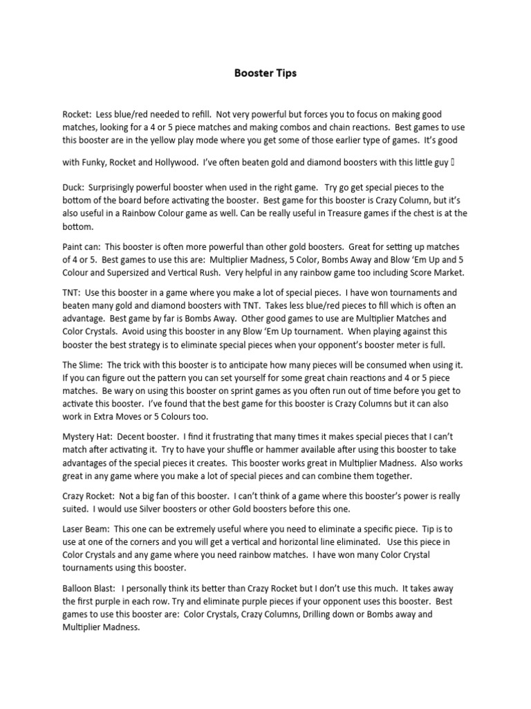 Effective Use of 5 Score Boosters | PDF