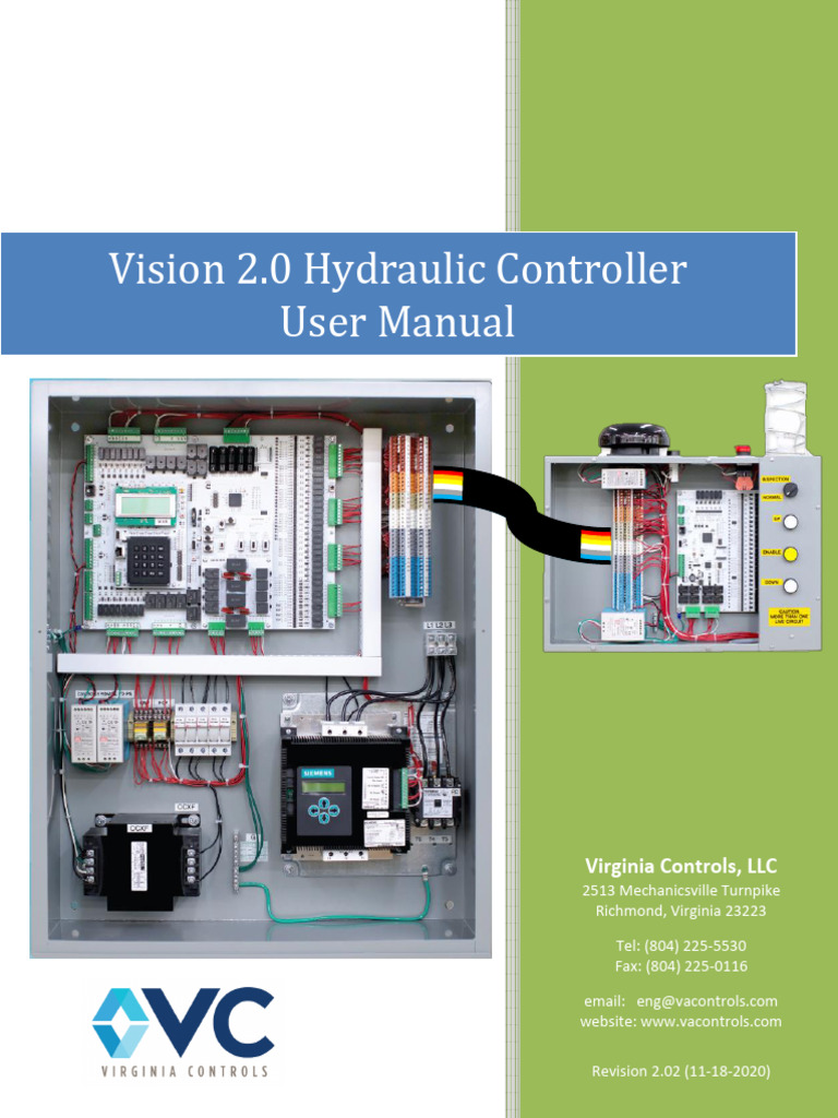 VC - Vision 2.0 Hydraulic Controller User Man | PDF | Elevator | Switch