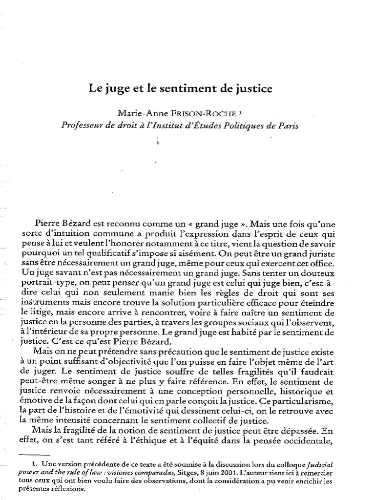Le Juge Et Le Sentiment de Justice | PDF
