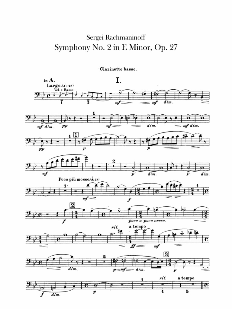 IMSLP41328 PMLP09270 Rachmaninov Op27.BassClarinet | PDF
