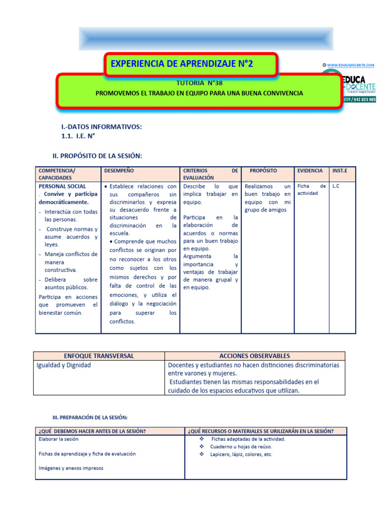 Actividad Tutoria | PDF | Evaluación