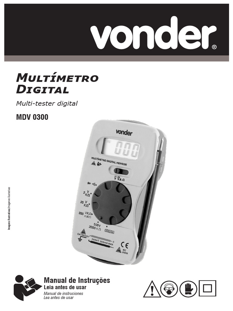 Manual do Multímetro Digital Vonder | PDF | Eletromagnetismo | Eletricidade